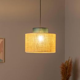 TK Lighting H&auml;ngeleuchte Duo, Juteschirm, petrol/naturbraun, &Oslash; 38 cm