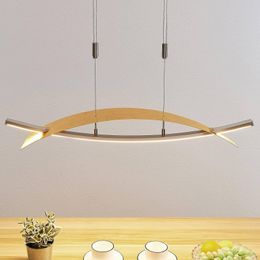 LUCANDE LED-H&auml;ngeleuchte Marija, 91 cm, goldfarben, dimmbar