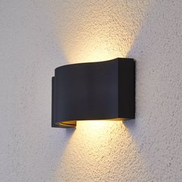 LUCANDE LED-Wandleuchte Jace, anthrazit, Metall, 28cm, IP54