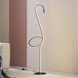 LINDBY LED-Stehlampe Pajaro, 130 cm, schwarz, CCT, dimmbar