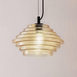 LINDBY Pendelleuchte Orliana, &Oslash; 35 cm, amber, Glas