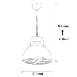 Opviq H&auml;ngeleuchte Saglam 3729, gelb, Eisen, &Oslash; 32 cm