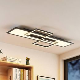 LUCANDE LED-Deckenlampe Narumi, CCT, 110cm, schwarz, Alu