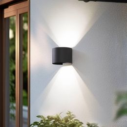 LINDBY Smart LED-Au&szlig;enwandlampe Dara grau rund CCT RGB Tuya