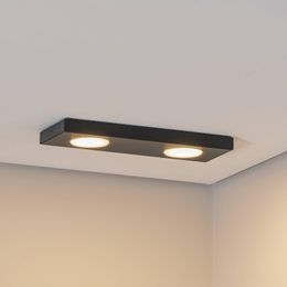 Sigma Deckenlampe Hero, 12 x 35 cm, 2-flg., schwarz, Metall, GX53