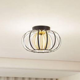 LUCANDE LED-Deckenleuchte Birger, &Oslash; 39cm, schwarz/gold