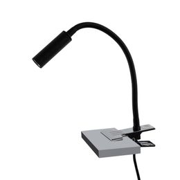 TK Lighting Klemmleuchte Lagos, schwarz, Metall, 30 cm, Leselampe, G9