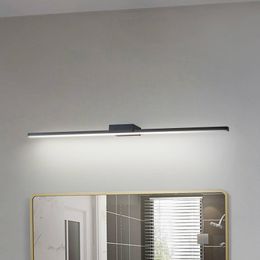 LUCANDE LED-Spiegellampe Kivana, schwarz, Metall, 90cm, IP44