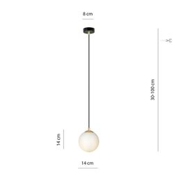 EMIBIG LIGHTING H&auml;ngeleuchte Royal, opalwei&szlig;/schwarz, Glas, E14
