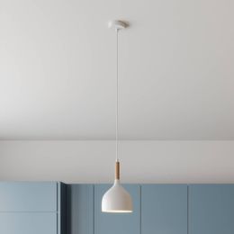 Luminex H&auml;ngeleuchte Noak, wei&szlig;/holz natur, &Oslash; 17 cm