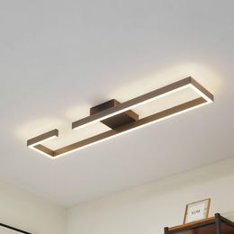 LUCANDE LED-Deckenleuchte Yvor, 100 cm, schwarz, Aluminium