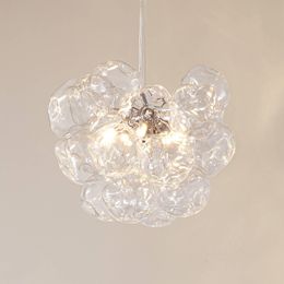 LUCANDE H&auml;ngeleuchte Diborah, klar, &Oslash; 43 cm, Glas, G9