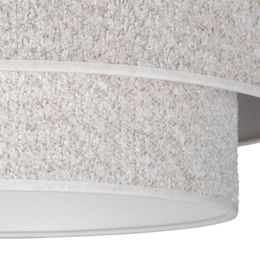 Euluna Deckenlampe Boucle, ecru, Textil, &Oslash; 45 cm, einflammig