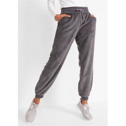 Schlupfhose bonprix, Damen, Gr. 52/54 (XXL), N-Gr, grau (schiefergrau), Obermaterial: 100% Polyester, loose fit, Hosen Schlupfhose, Jogginghose mit Komfortbund