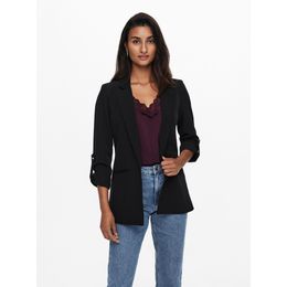 Kurzblazer Only "ONLKAYLE-ORLEEN 3/4 BLAZER TLR NOOS", Damen, Gr. 36S, schwarz, Web, Obermaterial: 92% Polyester, 8% Elasthan, unifarben, regular fit normal, Blazer Kurzblazer