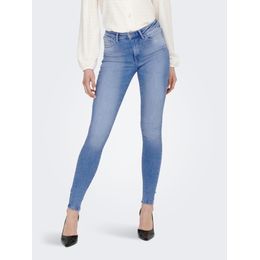 Skinny-fit-Jeans Only "ONLPOWER MID PUSH UP SK REA934", Damen, Gr. M (38), Länge 30, blau (special bright blau denim), Denim/Jeans, Obermaterial: 92% Baumwolle, 6% Elastomultiester, 2% Elasthan, Abriebeffekte, Jeans
