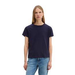 Marc O'Polo T-Shirt MARC O'POLO "aus Organic Cotton", Damen, Gr. M, blau (maniac midnight), Obermaterial: 100% Baumwolle, unifarben, Basic, loose fit, Rundhals, Shirts