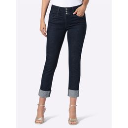 Heine Witt Damen Push-up-Jeans mit Zierperlen und -steinen am Umschlag, dark blue, Gr&ouml;&szlig;e 42