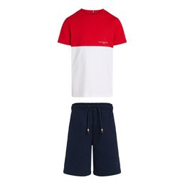 Tommy Hilfiger Set: T-Shirt und Shorts Jungen Größe 104 navy / rot / weiß