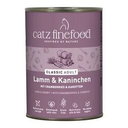 Catz Finefood Nassfutter Katze Classic Adult Kaninchen und Lamm 12x400 g