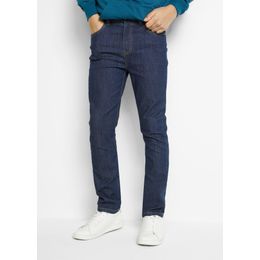 bonprix Slim Fit Stretch-Jeans mit verstellbarem Bund Straight, blau, mit Baumwolle