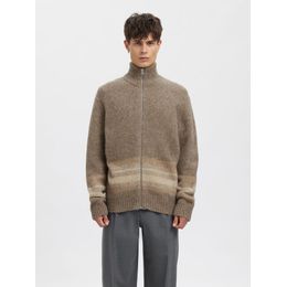 Selected Strickjacke Herren Gr&ouml;&szlig;e S braun / mokka / braunmeliert