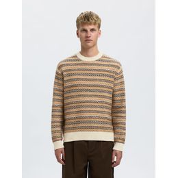 Selected Pullover Herren Gr&ouml;&szlig;e L creme / camel / dunkelbeige