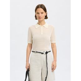 Selected Poloshirt Damen Gr&ouml;&szlig;e XS elfenbein