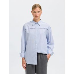 Selected Bluse Damen Gr&ouml;&szlig;e XL hellblau / wei&szlig;