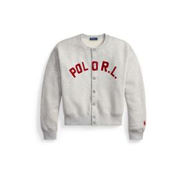 Polo Ralph Lauren Sweatjacke 'ARCTIC' Damen Gr&ouml;&szlig;e L hellgrau / bordeaux