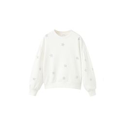 Mango Kids Sweatshirt 'STARRY' M&auml;dchen Gr&ouml;&szlig;e 128 silber / offwhite