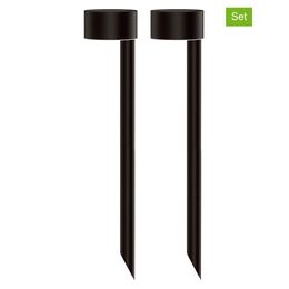 lumisky 2er-Set: Solar-Gartenstecker "Forty" in Schwarz - (H)30 x Ø 7,6 cm - 69% | Aussenbeleuchtung