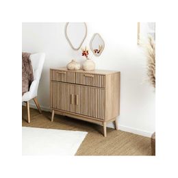 THE HOME DECO FACTORY Kommode "Klaus" in Hellbraun - (B)100 x (H)80 x (T)35 cm - 65% | Regale