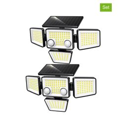 lumisky 2er-Set: LED-Solarleuchten in Schwarz - (B)26,7 x (H)15,3 cm - 65% | Aussenbeleuchtung