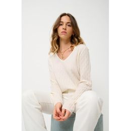 AUTHENTIC CASHMERE Kaschmir-Pullover "Grasmoor" in Creme - 54% | Gr&ouml;&szlig;e M | Damen-pullover-cardigans
