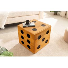 Riess Ambiente Massiver W&uuml;rfel-Hocker CUBE 40cm natur Mangoholz Beistelltisch stapelbar Riess-Ambiente