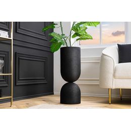 Riess Ambiente Moderne Vase SANDGLASS L 55cm schwarz Eisen handmade beidseitig nutzbar Riess-Ambiente