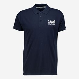 Cavalli Class Dunkelblaues Poloshirt mit weißem Logo