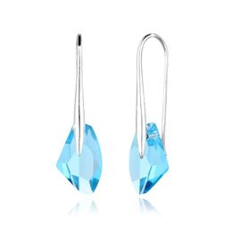 Elli Paar Ohrh&auml;nger &raquo;Tropfen Blau 925 Silber, mit Kristallen von Swarovski &laquo; Hellblau onesize Wundersch&ouml;ner Ohrschmuck f&uuml;r Frauen