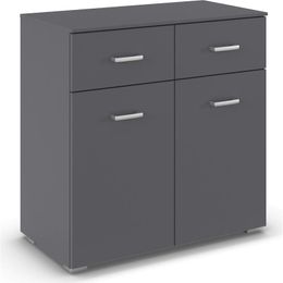 Rauch Kommode &raquo;Gamma&laquo; Breite 80 cm / H&ouml;he 81 cm, verschiedene Griffvarianten/-Farben Graumetallic