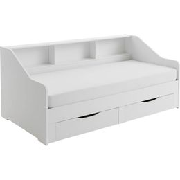 Relita Stauraumbett &raquo;Rene&laquo; ausziehbarer Unterbau und 2 Schubladen. Lieferung ohne Matratze Wei&szlig; Liegefl&auml;che L&auml;nge Breite: 200 cm x 90 cm