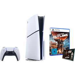 Playstation 5 Konsolen-Set »Disk Edition (Slim) + Star Wars Outlaws« 1.000 GB schwarz/weiß