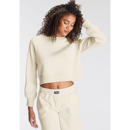 LSCN BY LASCANA Sweatshirt, mit Ziernähten, Loungeanzug beige 40/42 40/42 Bauchfreies Sweatshirt