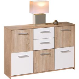 Inter Link Sideboard »Sideboard Elvezia« 1 Stk. tlg. Sonoma Eiche Nachbildung, Weiss