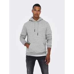 Only & Sons ONLY & SONS Kapuzensweatshirt &raquo;CERES LIFE HOODIE SWEAT&laquo; hellgrau-meliert M (50) M (50) L&auml;ssiges Hoodie f&uuml;r jeden Anlass