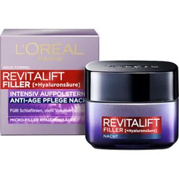 L'Or&eacute;al L'OR&Eacute;AL PARIS Nachtcreme &raquo;Revitalift Filler Nachtpflege&laquo; mit hoher Wirksamkeit transparent Einfache Anwendung f&uuml;r ein glattes, hydratisiertes Hautbild