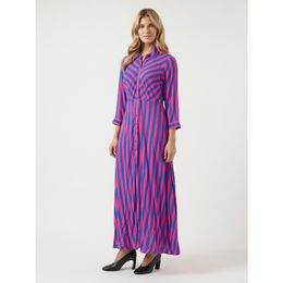 Y.A.S Hemdblusenkleid &raquo;YASSAVANNA LONG SHIRT DRESS&laquo; Sommerkleid, mit 3/4 &Auml;rmel Fuchsia Fedora Stripes:Blue lolite L - N-Gr N-Gr L 3/4-&Auml;rmel und...