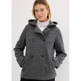 bonprix Cabanjacke Cabanjacke aus kuscheligem Bouclé schwarz/wollweiß meliert 38 38 Cabanjacke aus kuscheligem Bouclé für angenehmen Tragekomfort