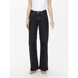Only Damen Only High-waist-Jeans &raquo;ONLJUICY HW WIDE LEG REA244&laquo; schwarz 30, L&auml;nge 34