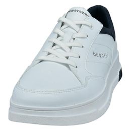Bugatti Sneaker mit modischen Ziern&auml;hten, Freizeitschuh, Halbschuh, Schn&uuml;rschuh wei&szlig;-navy 42 42 Modischer Sneaker mit Bugatti-Logoschriftzug